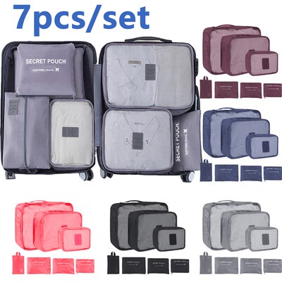7/6pcs Travel Storage Bag Large Capacity Suitcase Storage Lu