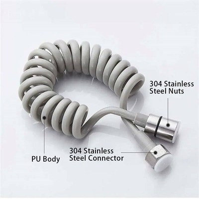 1Pcs Telephone Line Spring Shower Hose Toilet Bidet Bathroom