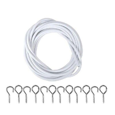 5Meter Spring Rope and Eyelet Hook Set for Curtain