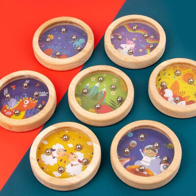 Balance Ball Palm Walkng Beads Maze Wooden Toys Chldrens
