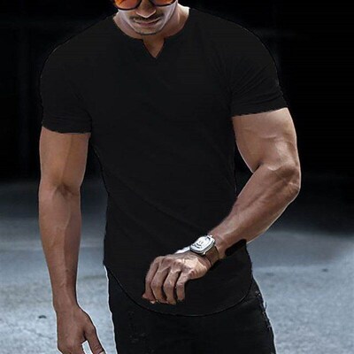 2025 Spring Summer VNeck Mens Casual TShirt Tops 2025 SS VNe