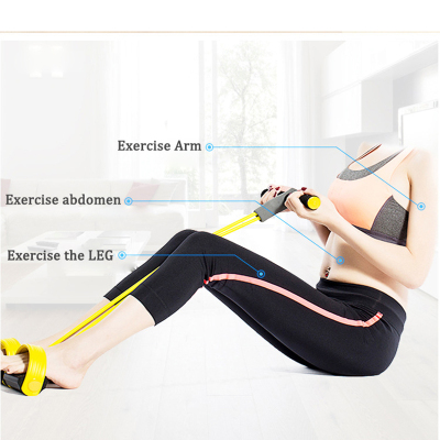 4 Resistanc Elastic Pull Ropes Exerciser Rower Belly Resist