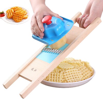 Potato Cutter Potatoes Grid Slicer Solid Wood Vegetable Cutt