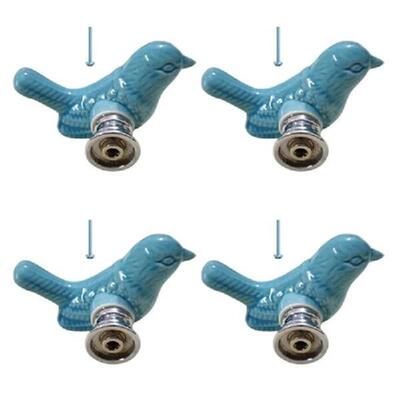 ABJT-4Pack Green Cute Bird Design Cabinet Door Knobs,