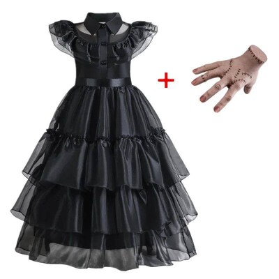 Girls Princess Dress Children Addams Party Layered Disguise