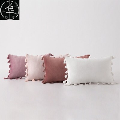 Pink Grey Yellow Navy Green Blue Beige Cushion Cover with