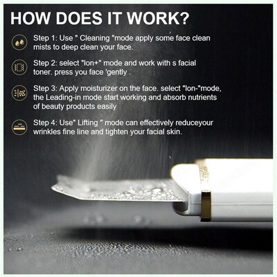 Skin Ultrasonic Scrubber Deep Face Cleaning Machine Peeling