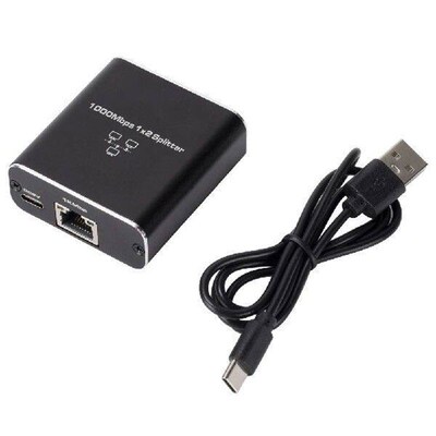 1000Mbps Internet Splitter 1 in 2 Out with USB Power Cable