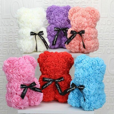 Romantic Valentines DayCreative Eternal Flower Rose Bear Ch