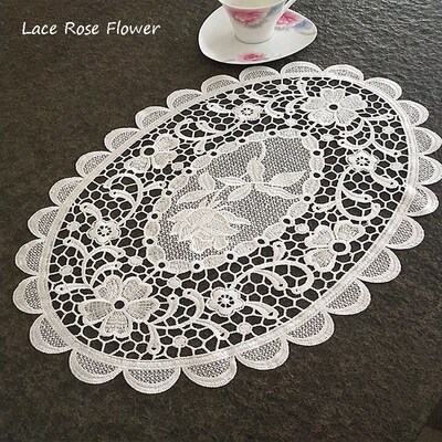 NEW oval Lace Embroidery table place mat Cloth placemat wedd