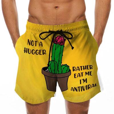 KeKe Funny Cock Banana Printed Swimwear Swim Shorts Trunks B