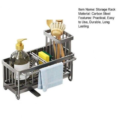 Kitchen Countertop Sink Caddy Sponge Holder Rustproof