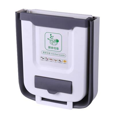 Foldable Wall-Mounted Kitchen Trash Bin, Special Hanging Des