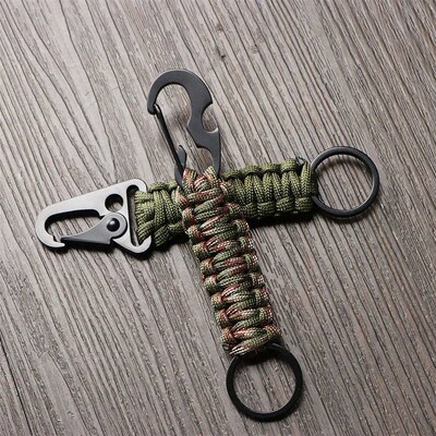 Outdoor Keychain Ring Camping Carabiner Military Paracord Co