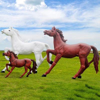 户外大型马玻璃钢雕塑假动物树脂庭院景观公园林动物摆件小品