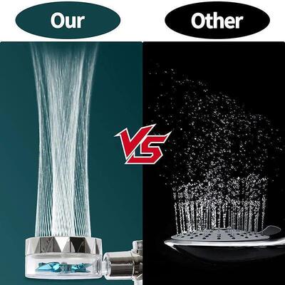 360 Degrees Rotation Turbo Fan Shower Head High Pressure Wat