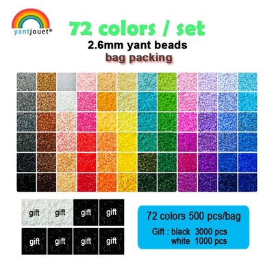 Yantjouet 2.6mm Yant Beads 72colors/set Black White Mini Bea