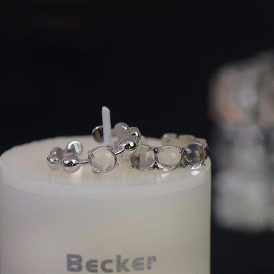 Ins Glass Bead Ring Cold Style Adjustable HighEnd Finger Rin