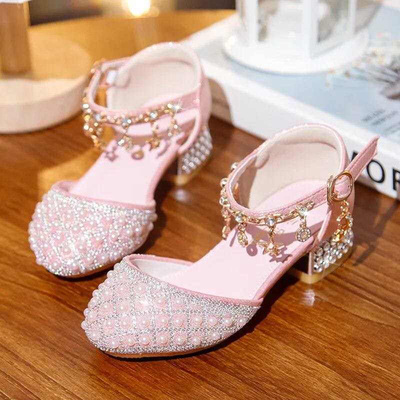 Rindu Girls Princess Shoes Soft Sole Childrens White Pearl