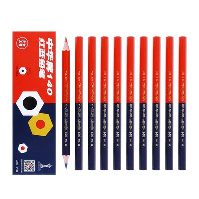 10pcs/set Thicken Special Pencil Blue Red Dual Color Full Re