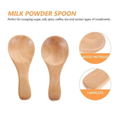 2Pcs MilkPowderSpoon MiniWoodSpoons ShortHandle EcoFriendly