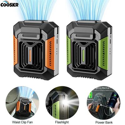 Waist Clip Fan Portable Hanging Neck Fan USB Rechargeable Fa
