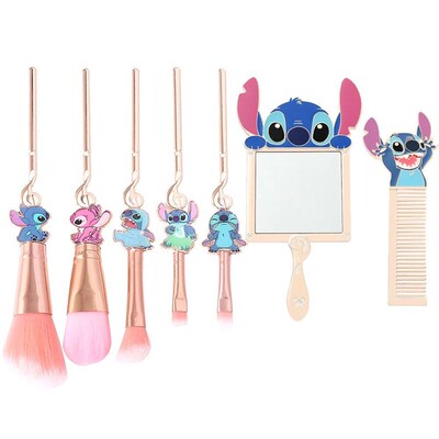 Super cute, Stitch makeup brush set, creative portable hand