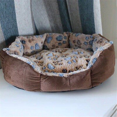 Pet Dog Beds Mats Soft Plush Warm Sofa Kennel Sleep Basket