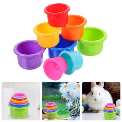 8 Pcs Rabbit Stacking Cup Bunny Toy Garden Plaything Food