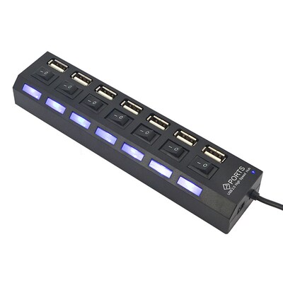4/7 Port USB HUB Multi USB 2.0 Splitter 480 Mbps High Speed