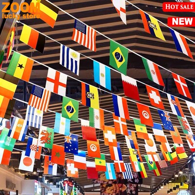 100 Countries Flag Bunting World Flags banner Colored flags