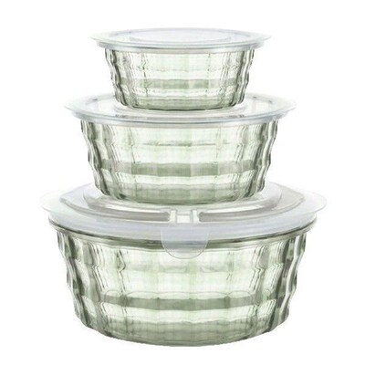 3 Plastic Fruit Box Fruit Containers With Tureen Bowl Clear