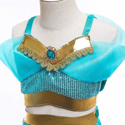 Children Aladdin Lamp Dress Kids Jasmine Costume Girls Birth