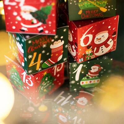 Christmas Advent Calendar Boxes 24Pcs Filling Xmas Small Gif