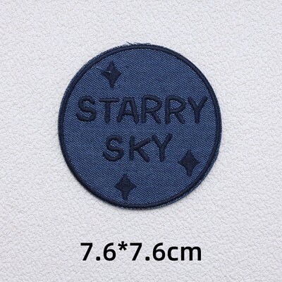Embroidered Denim Patches with Back Glue Selfadhesive for Je