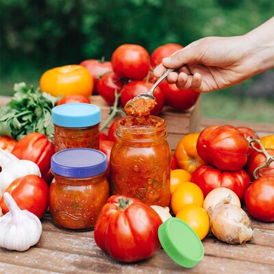 Plastic Mason Jar Lids Colored Storage Caps for Canning Jars