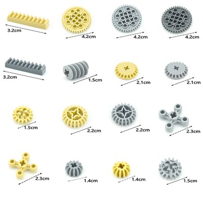 MOC Technical Gear Axle Bricks Parts Worm Rack Conector Trai