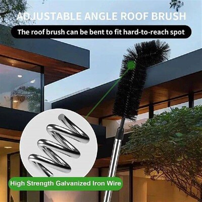 Retractable Roof Cleaning Brush 8PCS Stainless Steel Pipe