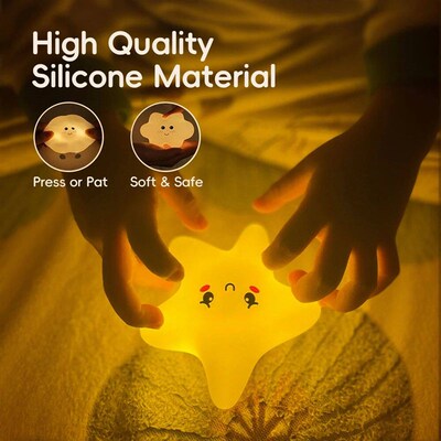 Silicone Star Moon Night Light Rechargable Sleeping Wall Nig