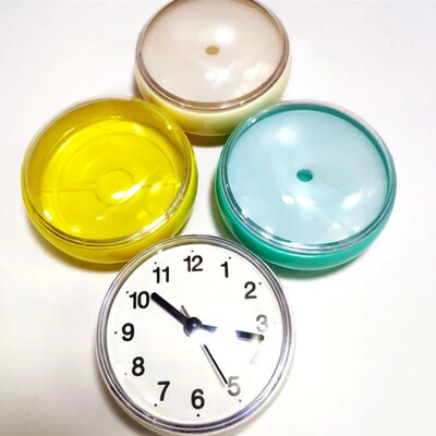 Mini Sucker Wall Clock Bathroom Anti-Fog Waterproof 7cm Kitc
