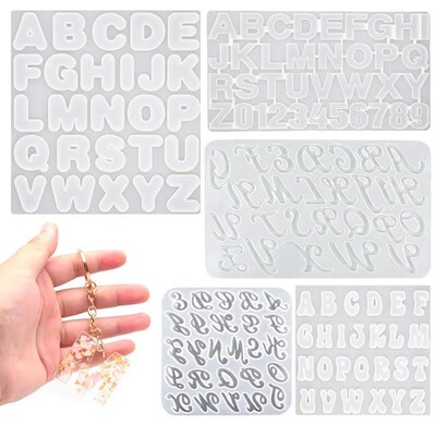 Keychain Alphabet Silicone Mold DIY Letter Number Epoxy Resi