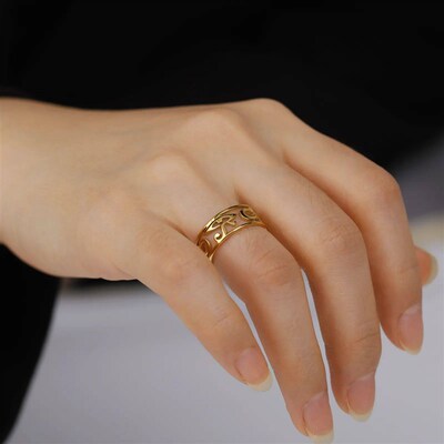The Eye of Horus Ring Stainless Steel Ancient Egyptian Amule