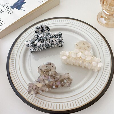 2023 Korea Luxury New For Women Flower Diamante Medium Hair