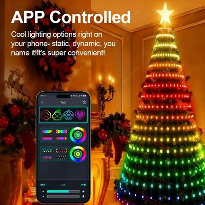 Smart Christmas Tree Lights with Remote & App Control 400 RG