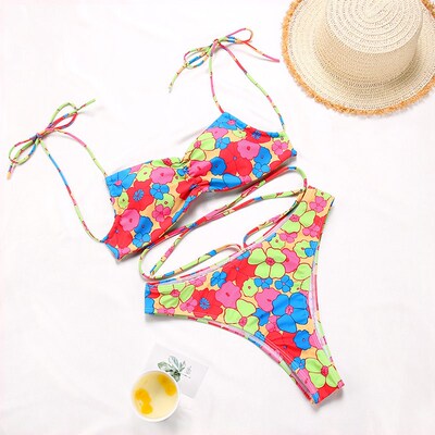 Rinabe String Bikini 2021 Swimsuit Floral Print Swimwear Wom