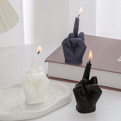 Creative Candles Middle Finger Shaped Gesture Scented Candle