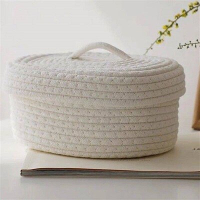 Nordic Simple Style Covered Rope Storage Box Desktop Snacks