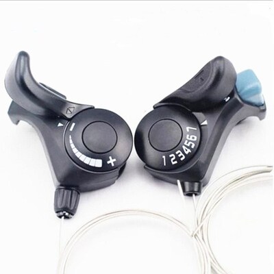 1 Pair 3x7 Speed Thumb Gear Shifter Levers for Moutain Bike