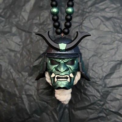 Samurai Kabuto Helmet Hannya Japanese Oni - Car Rear View Mi