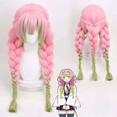 Mitsuri Kanroji Cosplay Wig Kimetsu no Yaiba Long Pink